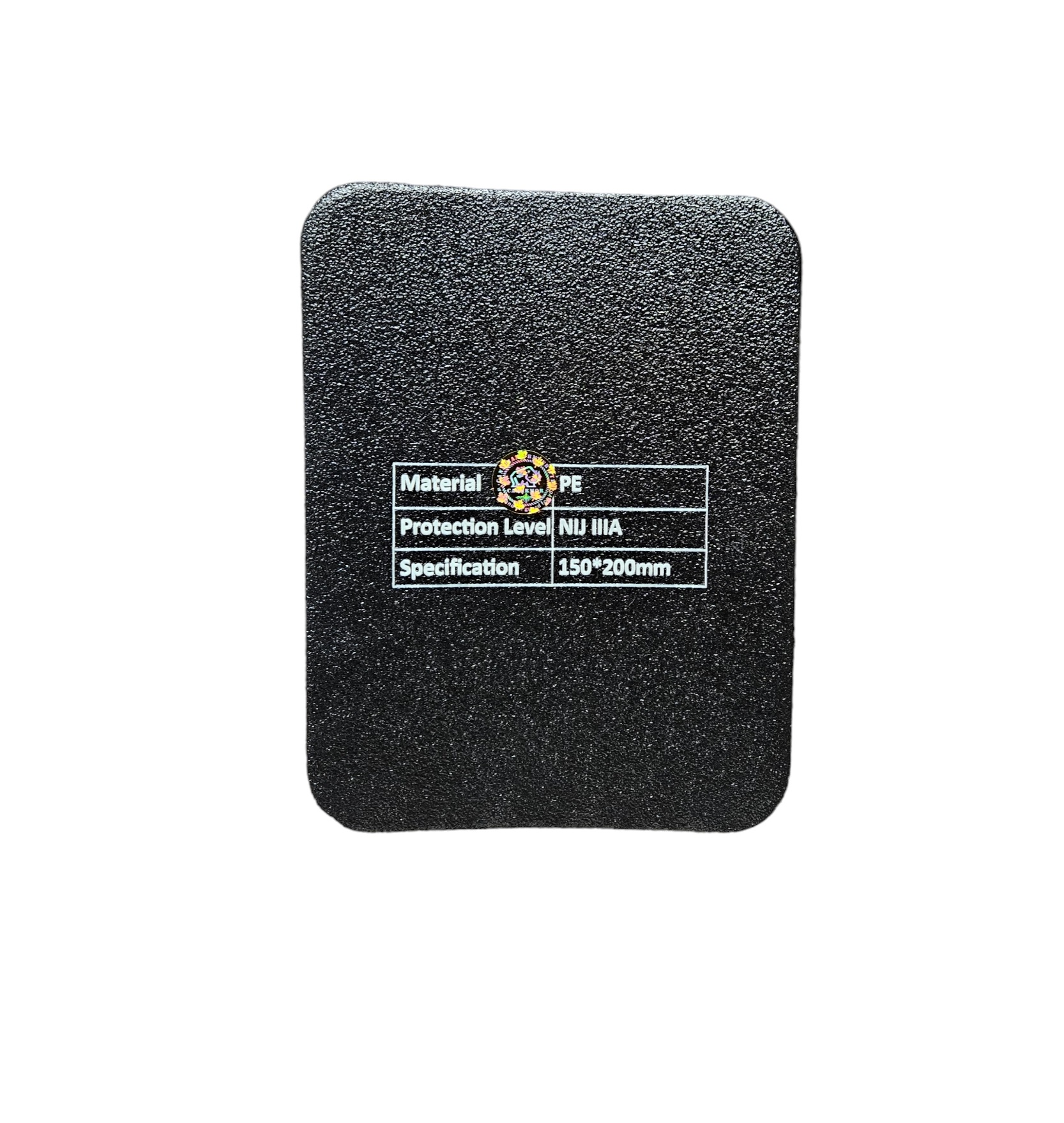 UHMWPE vertical ballistic panel, NIJ III-A, 6x8-inches